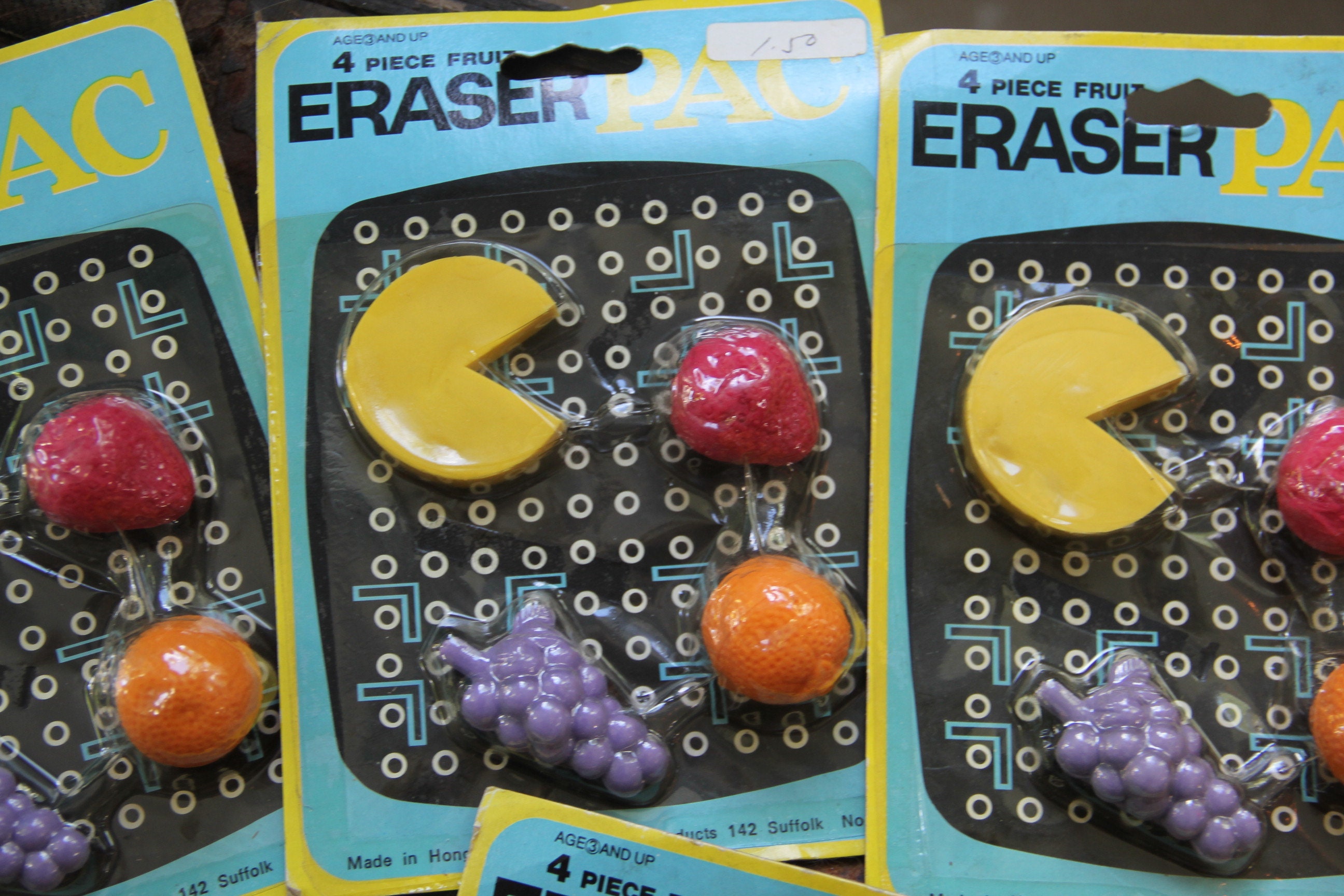 Vintage Pac Man Erasers Bootleg Pac Man New Old Stock 4 - Etsy Israel