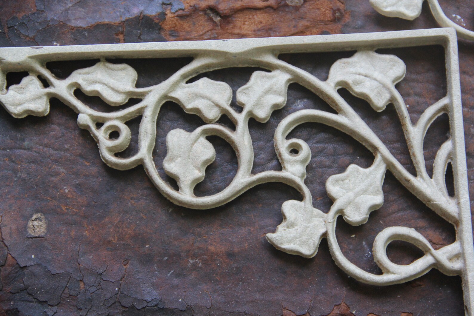 Antique Wrought Iron Corbels Winding Ivy Adorned Vintage Cast | Etsy