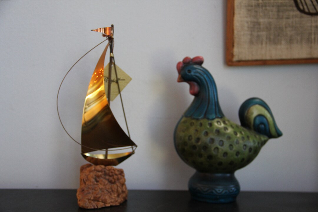 Vintage Demott Brass Sailboat Sculpture, Nautical Decor - Etsy