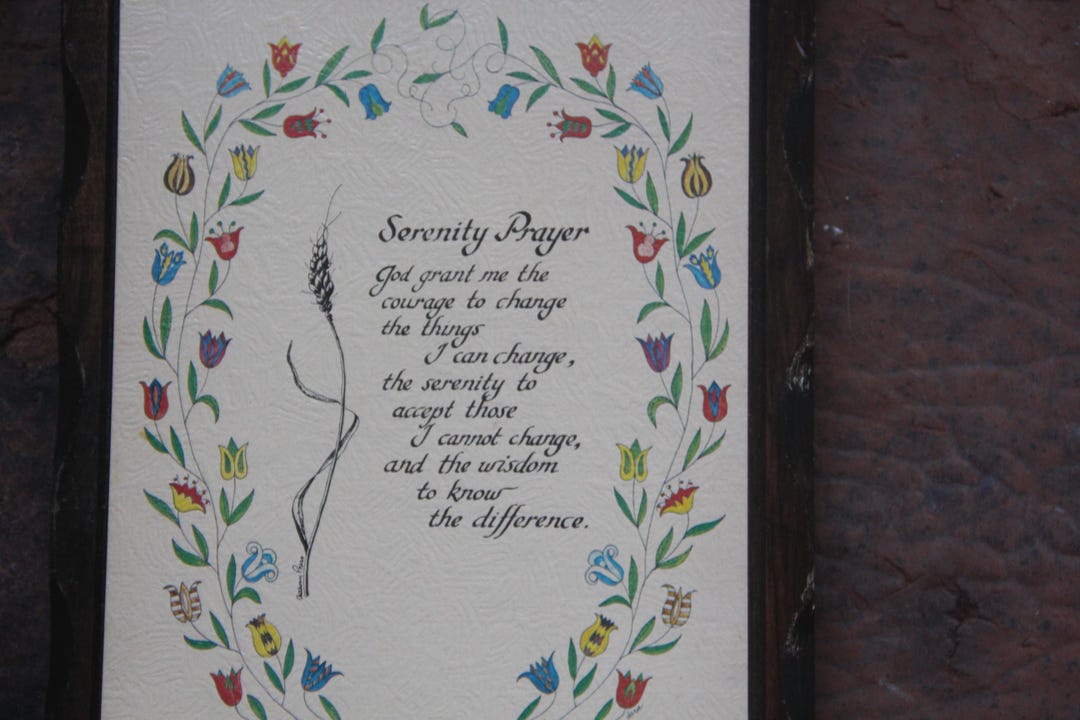 Vintage 1970s Floral Serenity Prayer Wall Plaque, Jerry Schultz USA - Etsy