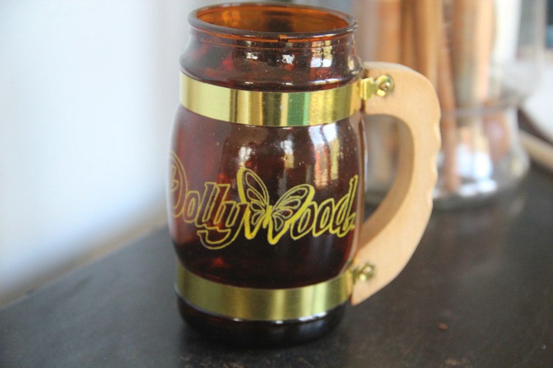 Vintage Siesta Ware Dollywood Amber Glass Mug With Wood Handle - Etsy