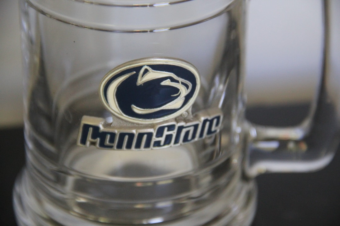 Vintage Penn State Stein, Pewter and Enamel Badge, Penn State Nittany ...
