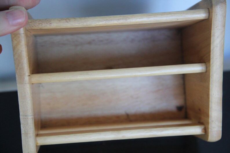 Vintage Wooden Recipe Box Open Top Recipe Box Solid Wood | Etsy