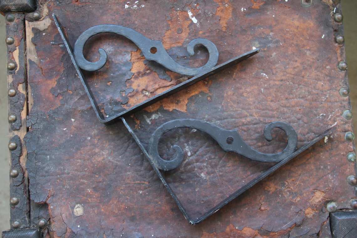 Vintage Pair Wrought Iron Brackets 8.25 Long 1 or 2 | Etsy