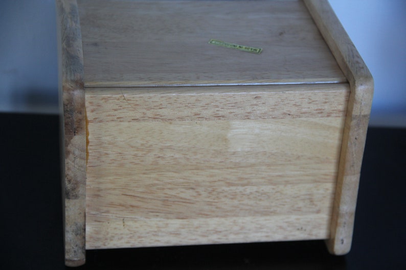 Vintage Wooden Recipe Box Open Top Recipe Box Solid Wood | Etsy