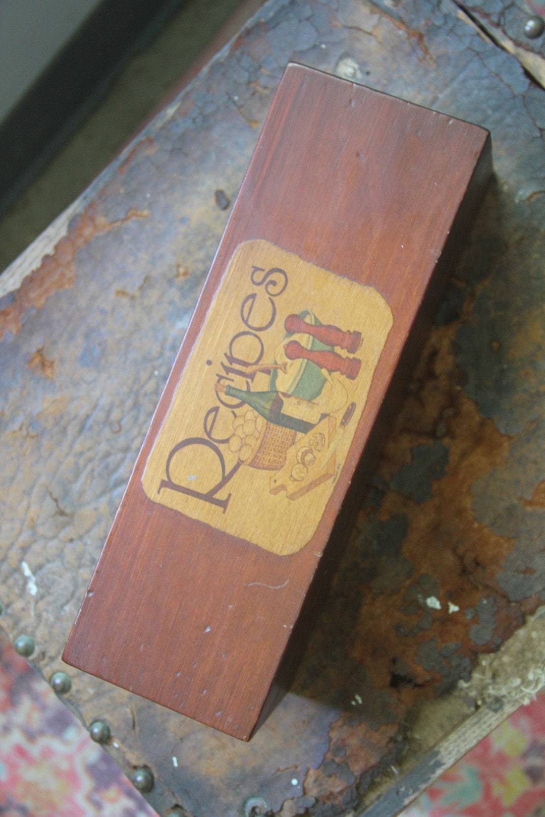 Vintage 1970s Maleck Wood Recipe Box, Double Recipe Box, Vintage Extra ...