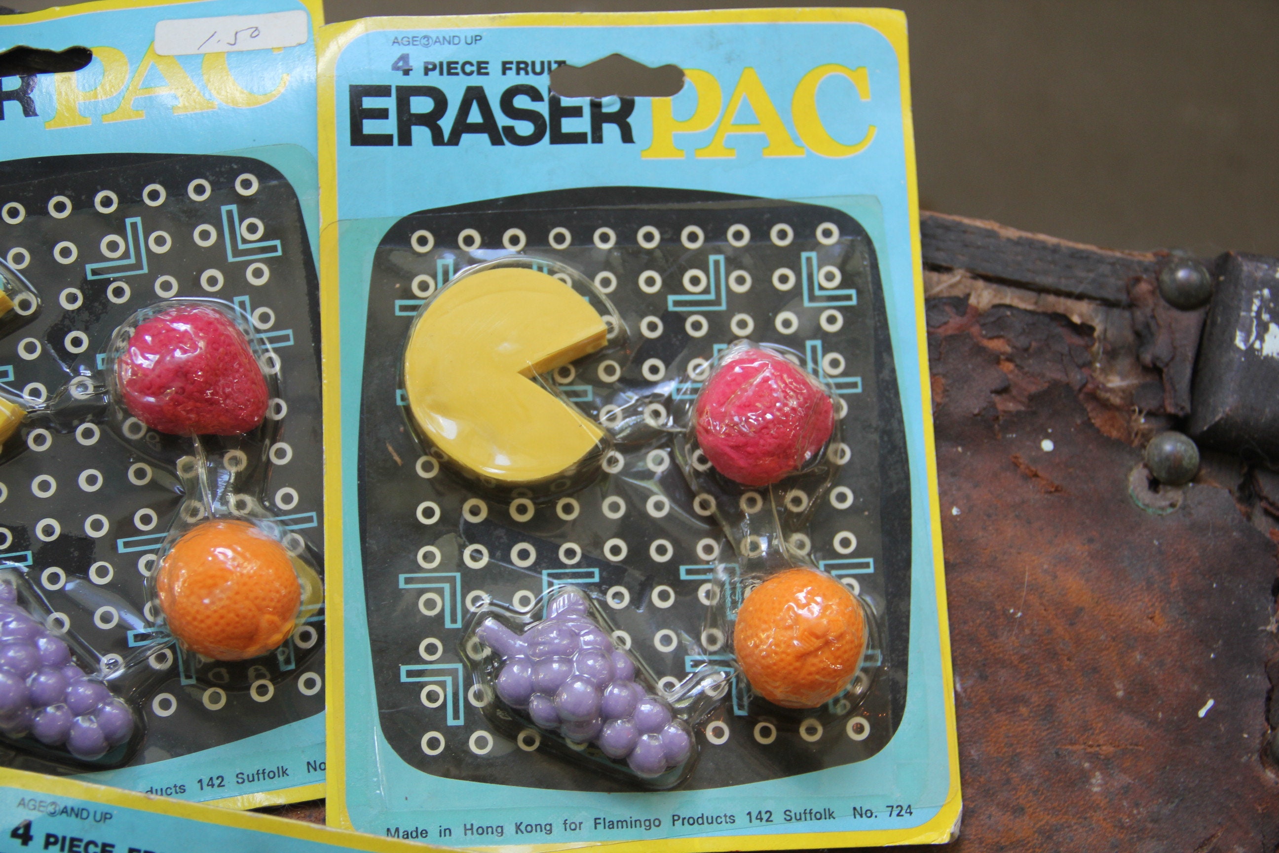 Vintage Pac Man Erasers Bootleg Pac Man New Old Stock 4 | Etsy Israel