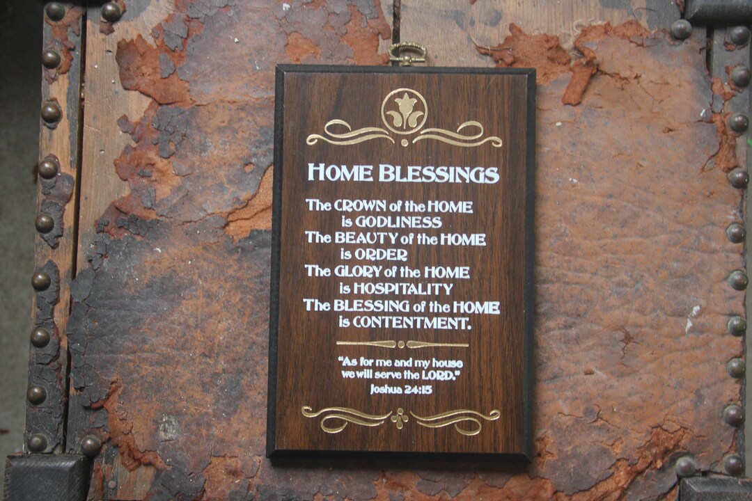 Vintage Home Blessing Wood Plaque, Joshua 24:15 - Etsy