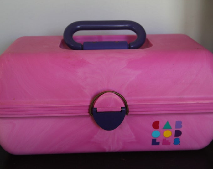 Vintage 80s Caboodles Train Case, Pink Swirl Makeup Organizer - Etsy