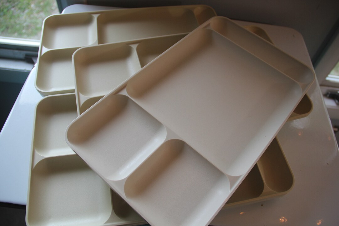 6 Vintage Tupperware TRAYS, Tupperware 1535 Trays, Set Lot of 6 Beige ...