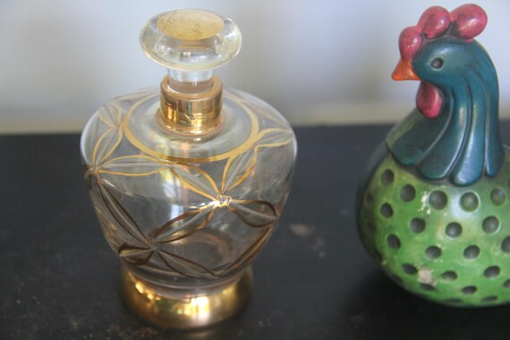 Antique perfume bottle, hand numbered, hand painted g… - Gem