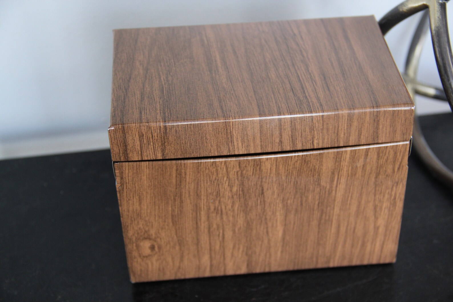 Vintage Metal Fake Wood Faux Bois Recipe Box 4 by 6 Cards | Etsy