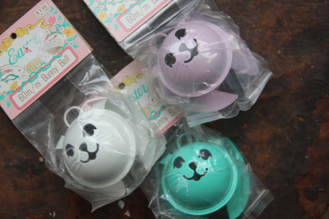 NOS, 1993, Vintage Easter 2 Sided Rabbit Bells, Easter Bunny Jingle ...