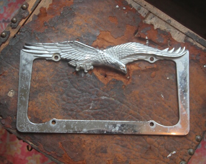 Rare Vintage Federal EAGLE License Plate FRAME 1980, PATINA - Etsy