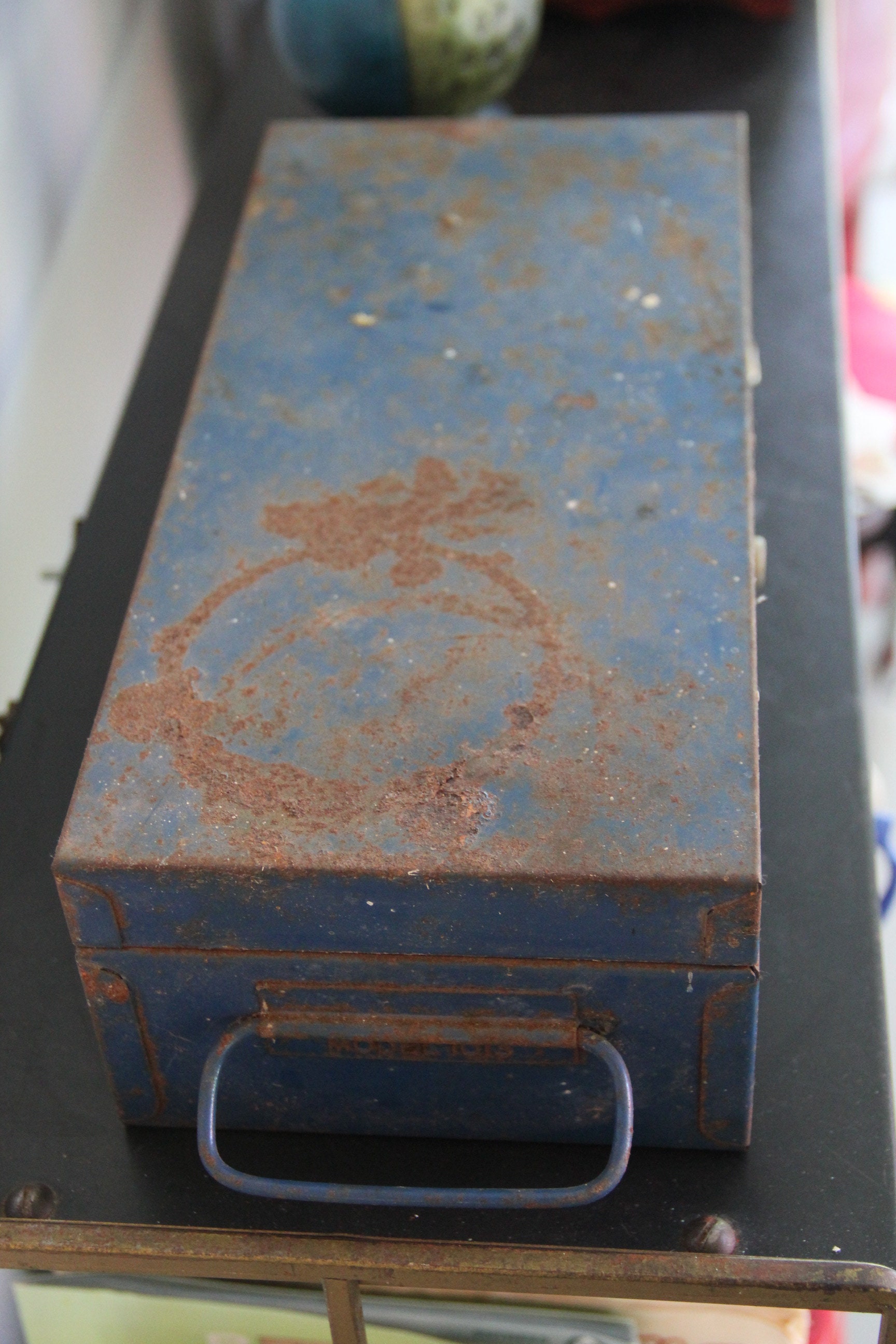 Vintage Blue Metal Tool Box Small RUSTY Toolbox Vintage Tool - Etsy