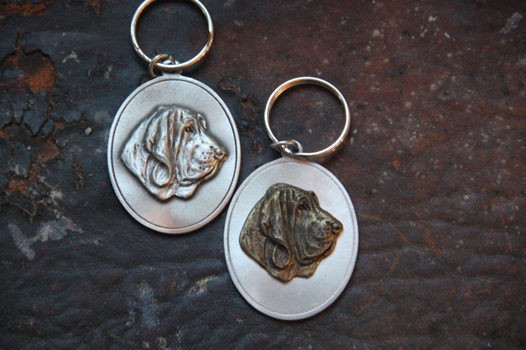 Vintage NEW OLD Stock,vintage BLOODHOUND Key Chain, Silver Bloodhound ...