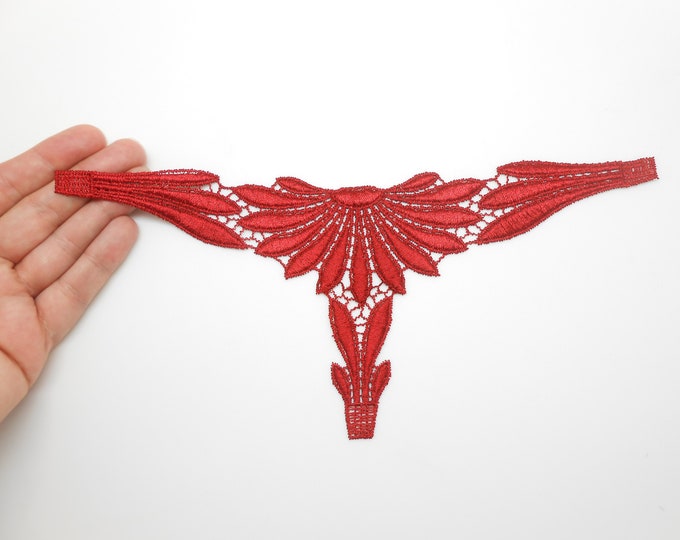 Lace for Lingerie, Red Lingerie, Applique for Thong, Red Thong ...