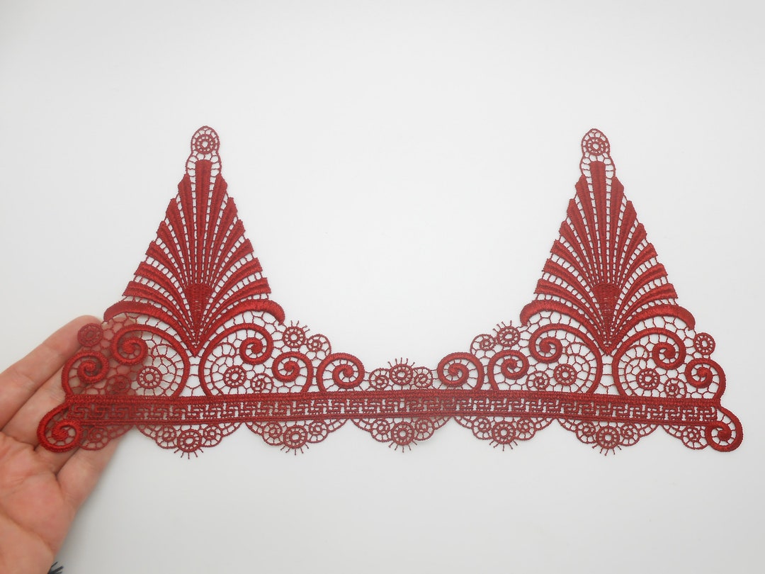 Lace Red Lingerie, Lace Applique for Lingerie, Lace Bra, Dark Red ...