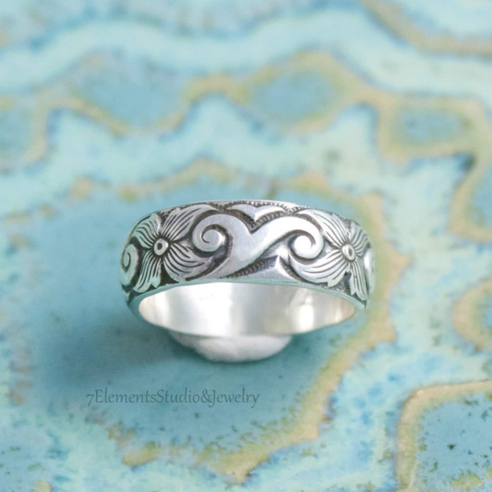 Ocean Wave Silver Ring Sterling Ring for Men and Women Kai | Etsy