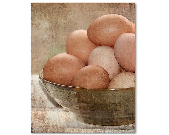 Items similar to BROWN EGGS, Rustic, Still Photography, Food, Kitchen ...