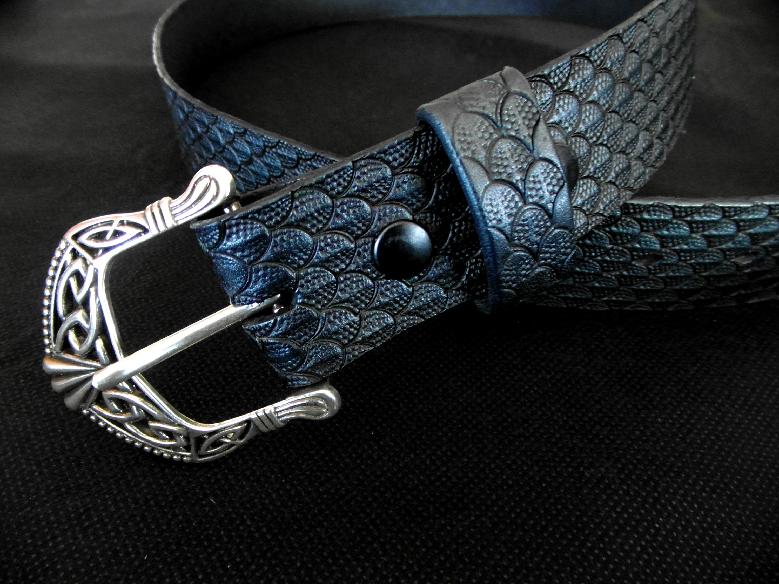 Dragon Scale Belt Tooled Leather Belt with Dragon Scale | Etsy