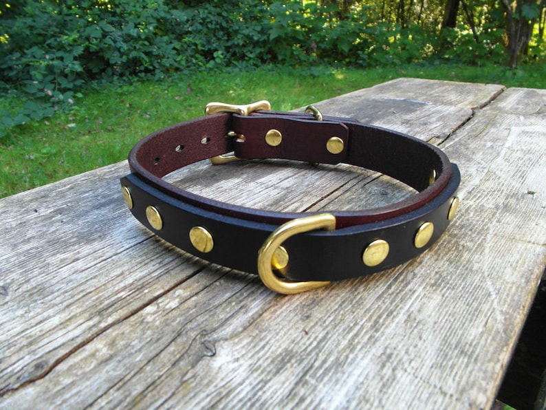 Small Leather Dog Collar 1 inch Leather Dog Collar Cockapoo | Etsy