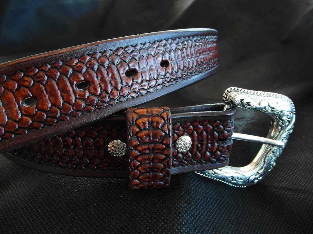 Western Snakeskin Pattern Belt, Snake Print Belt - Etsy