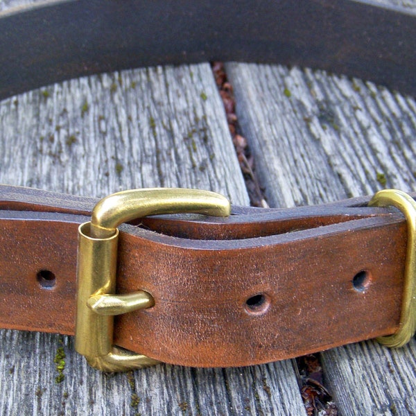 Brown Leather Collar - Etsy