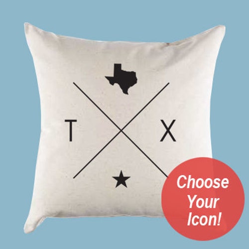 Texas TX Home State Canvas Pillow or Pillow Cover | Etsy