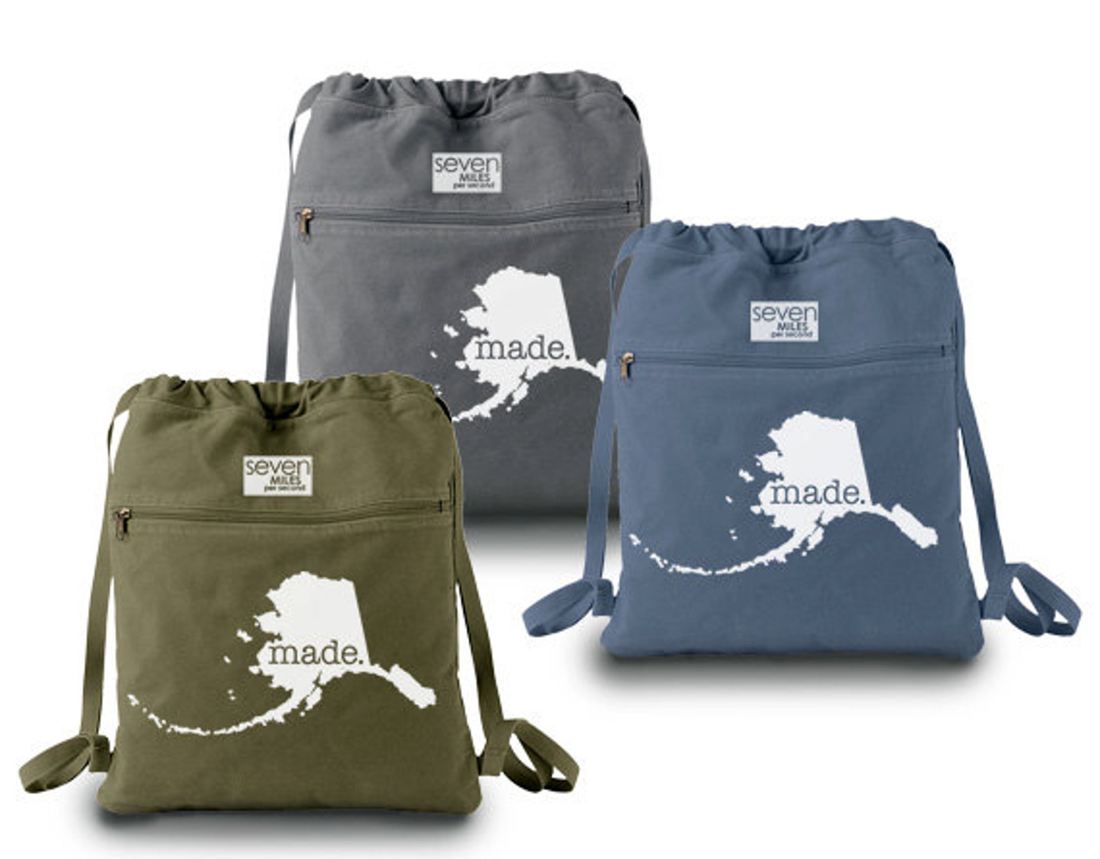 Alaska AK Made Canvas Backpack Cinch Sack - Etsy