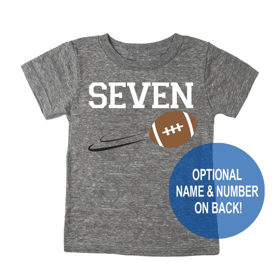 Seventh 7th Birthday 'seven' Football Tri Blend Youth | Etsy