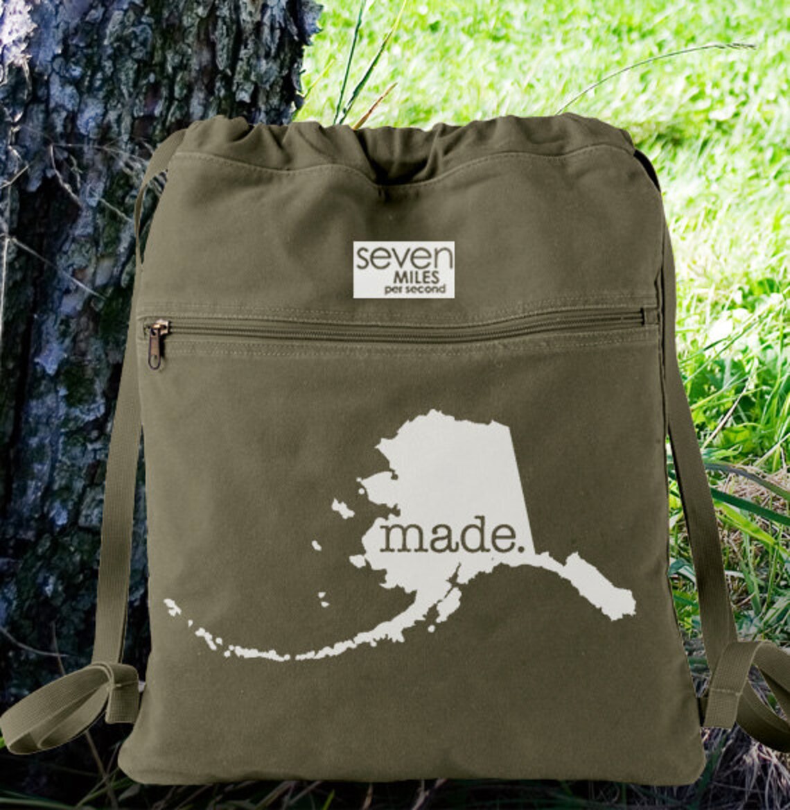 Alaska AK Made Canvas Backpack Cinch Sack - Etsy
