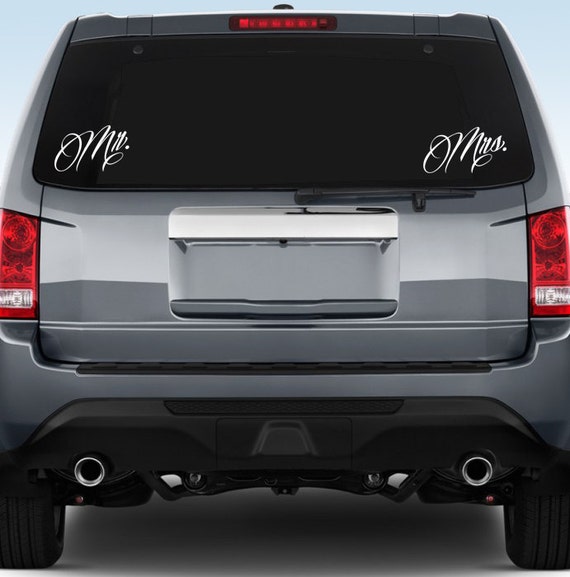 Mr. and Mrs. Vinyl Decal Set for Car Window - Etsy