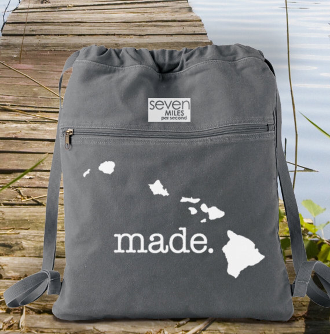 Hawaii HI Made Canvas Backpack Cinch Sack - Etsy