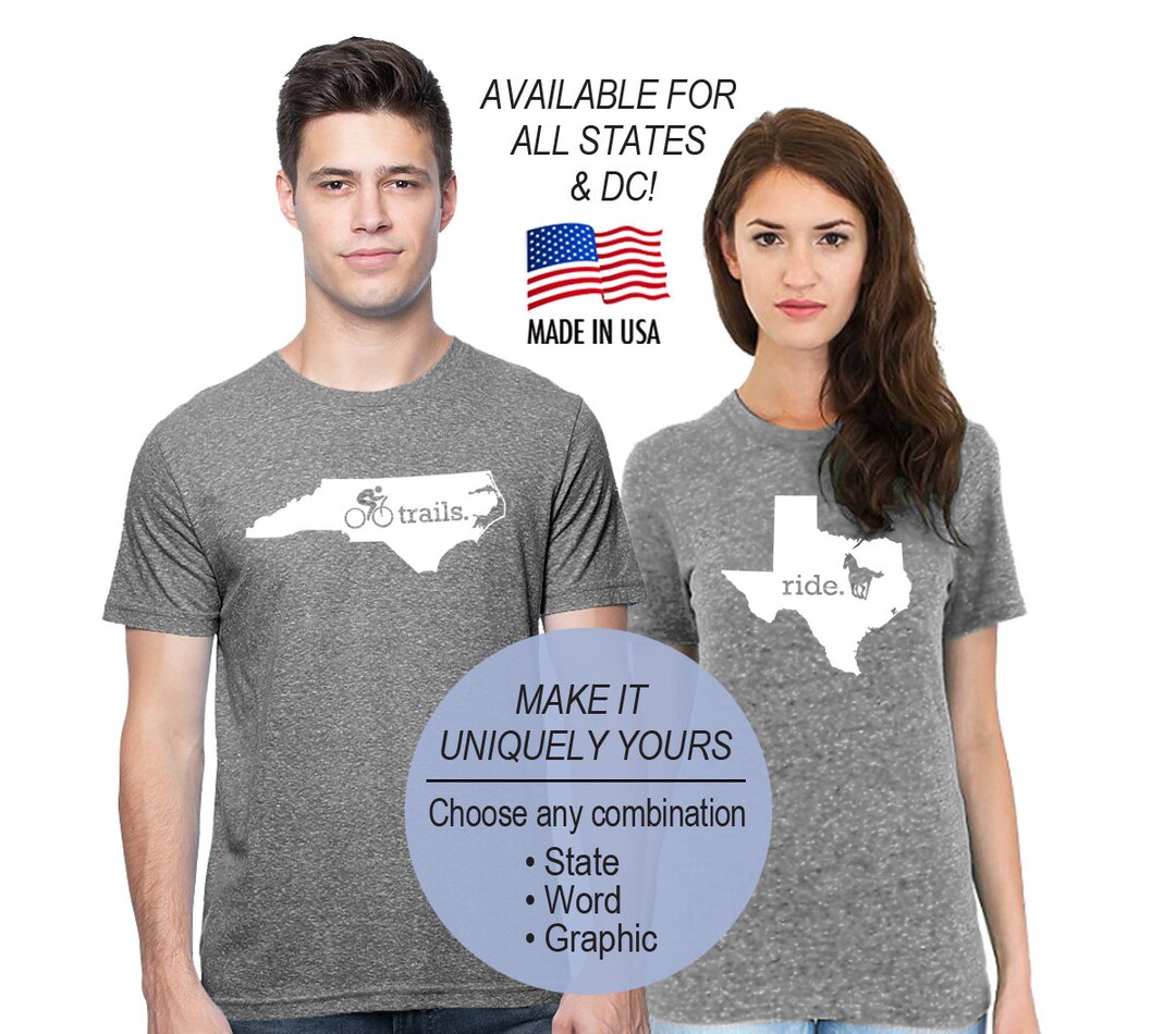 Design Your Own | All States and DC Home State Made in USA Tri-blend T ...