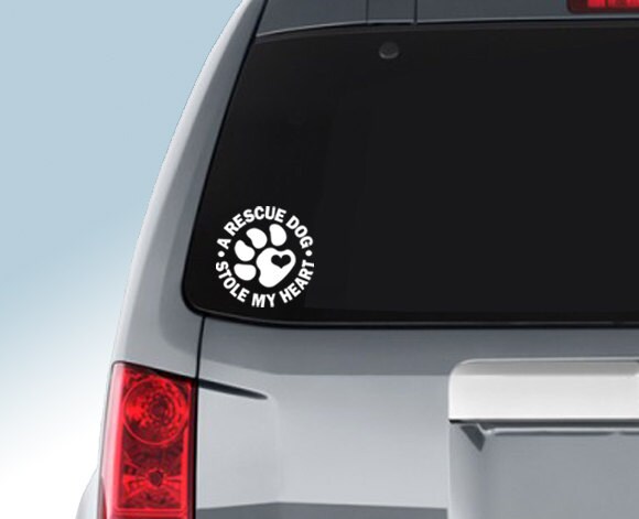 A Rescue Dog Stole My Heart Vinyl Decal for Car Window - Etsy