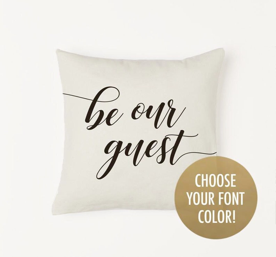 Be Our Guest White or Natural Cotton Canvas Pillow or Pillow Cover ...