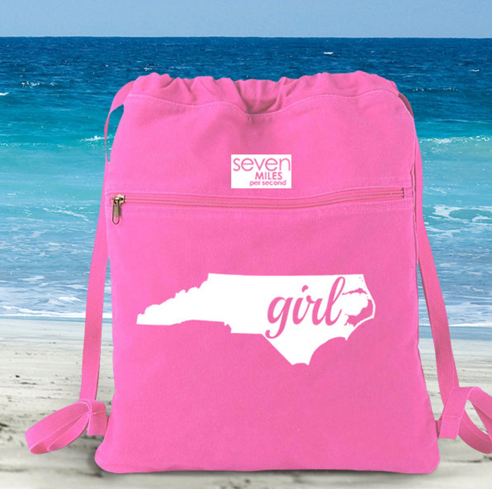 North Carolina Girl Home State Canvas Backpack Cinch Sack - Etsy