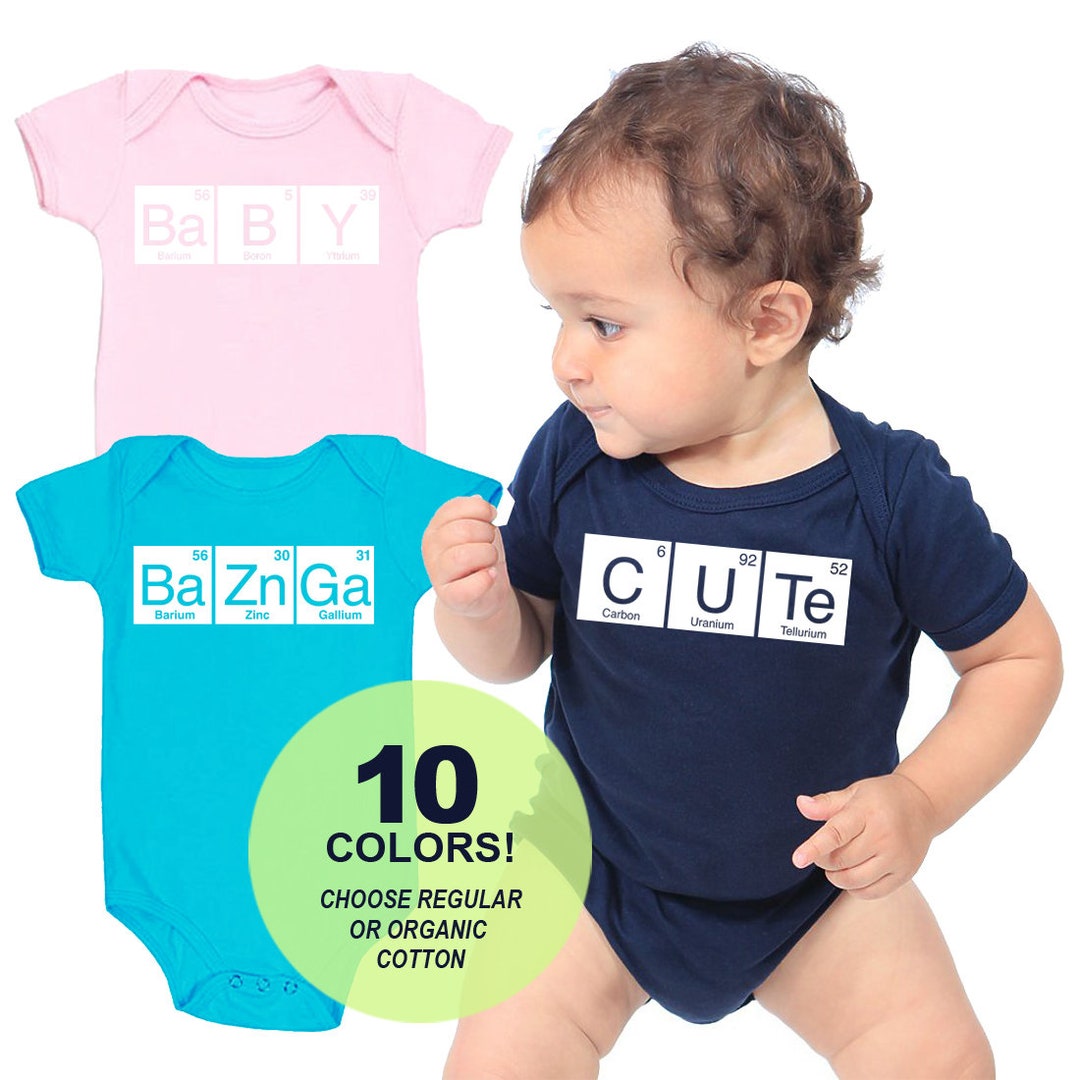 Periodic Elements Cotton One Piece Bodysuit | Baby | Cute | Bazinga ...