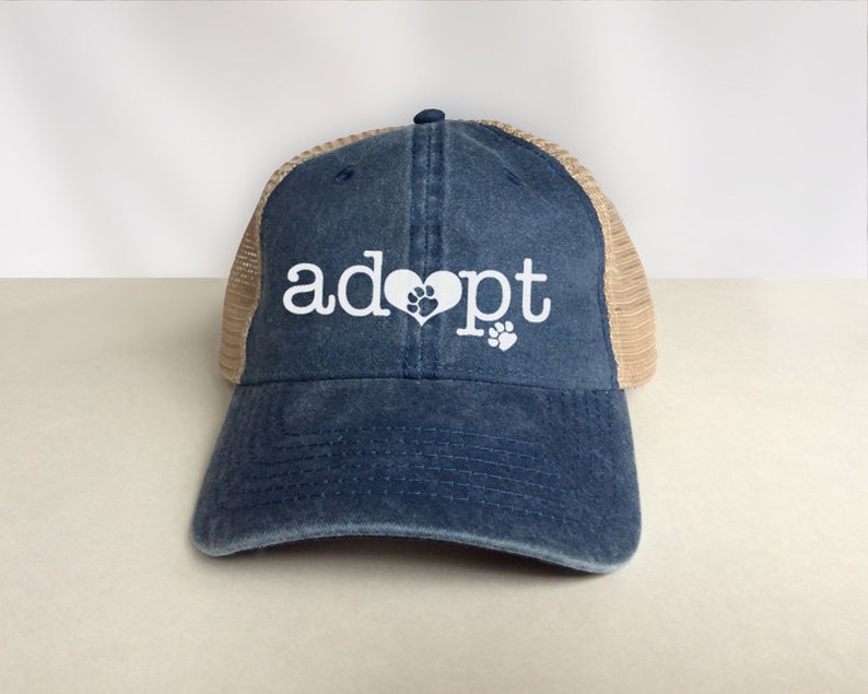 Adopt Trucker Hat Pet Adoption Dog Cat Vintage Look Pigment | Etsy
