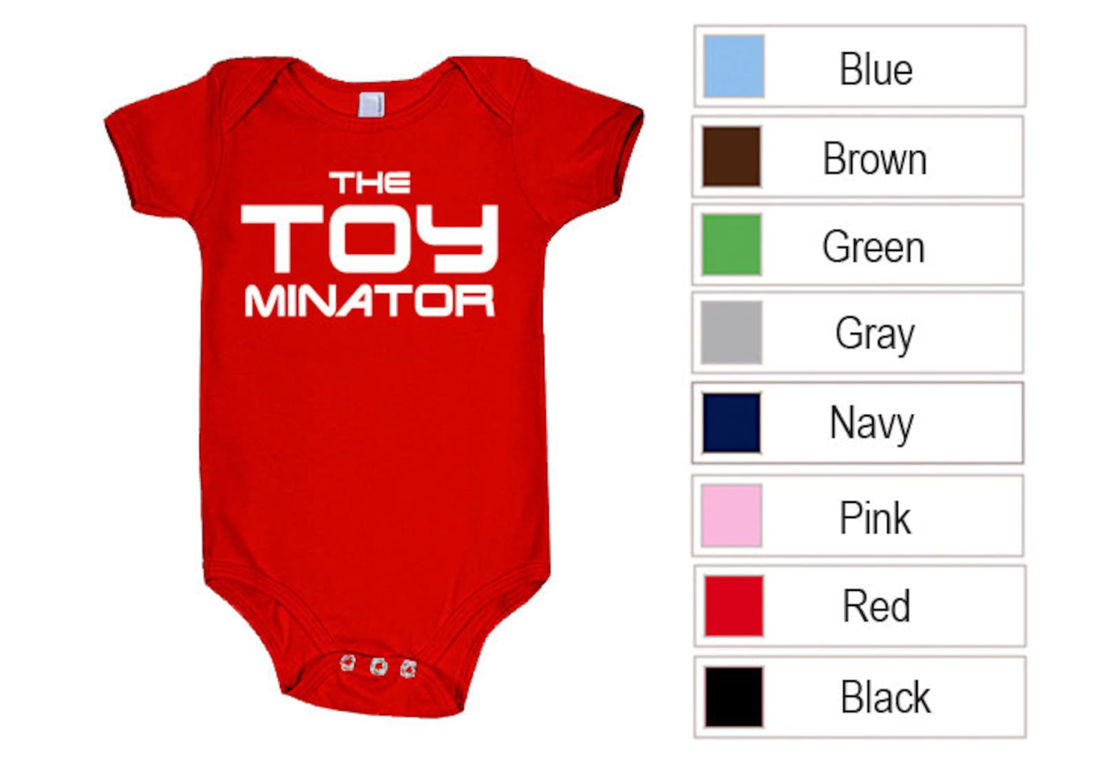 The Toy Minator Toyminator 2-sided Cotton Baby One Piece - Etsy