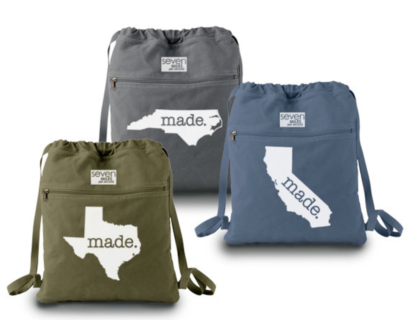 Oklahoma OK Made. Canvas Backpack Cinch Sack - Etsy