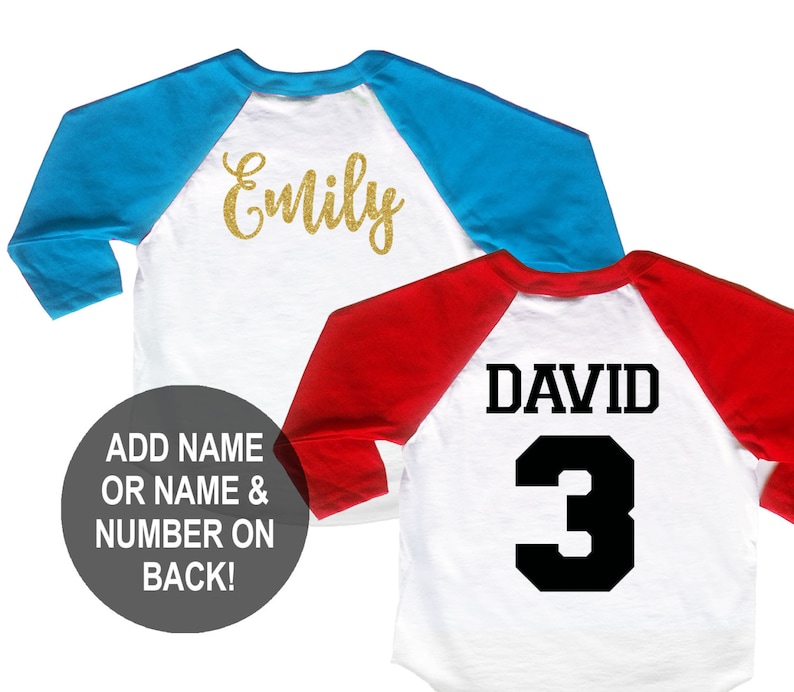 Personalize - Add Name or Name and Number on the Back of Shirt - Etsy