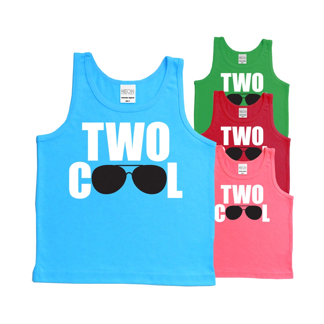 Second 2nd Birthday TWO COOL Poly Cotton Toddler Kids Tank Top Twins ...