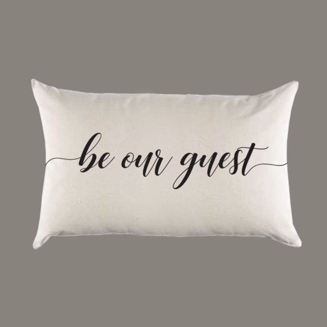 Be Our Guest Canvas Pillow or Pillow Cover - Home Throw Lumbar Pillow ...