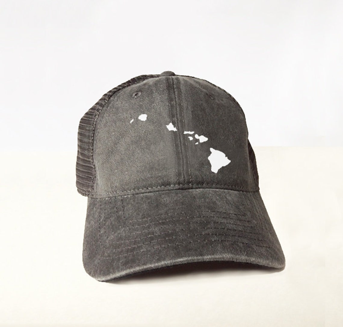 HAWAII Low Profile Trucker Hat - Vintage Look Pigment Dyed Cotton Twill ...