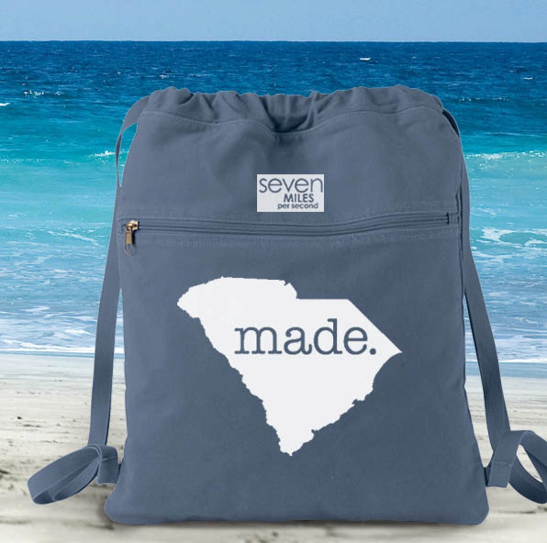 South Carolina SC Made Canvas Backpack Cinch Sack - Etsy