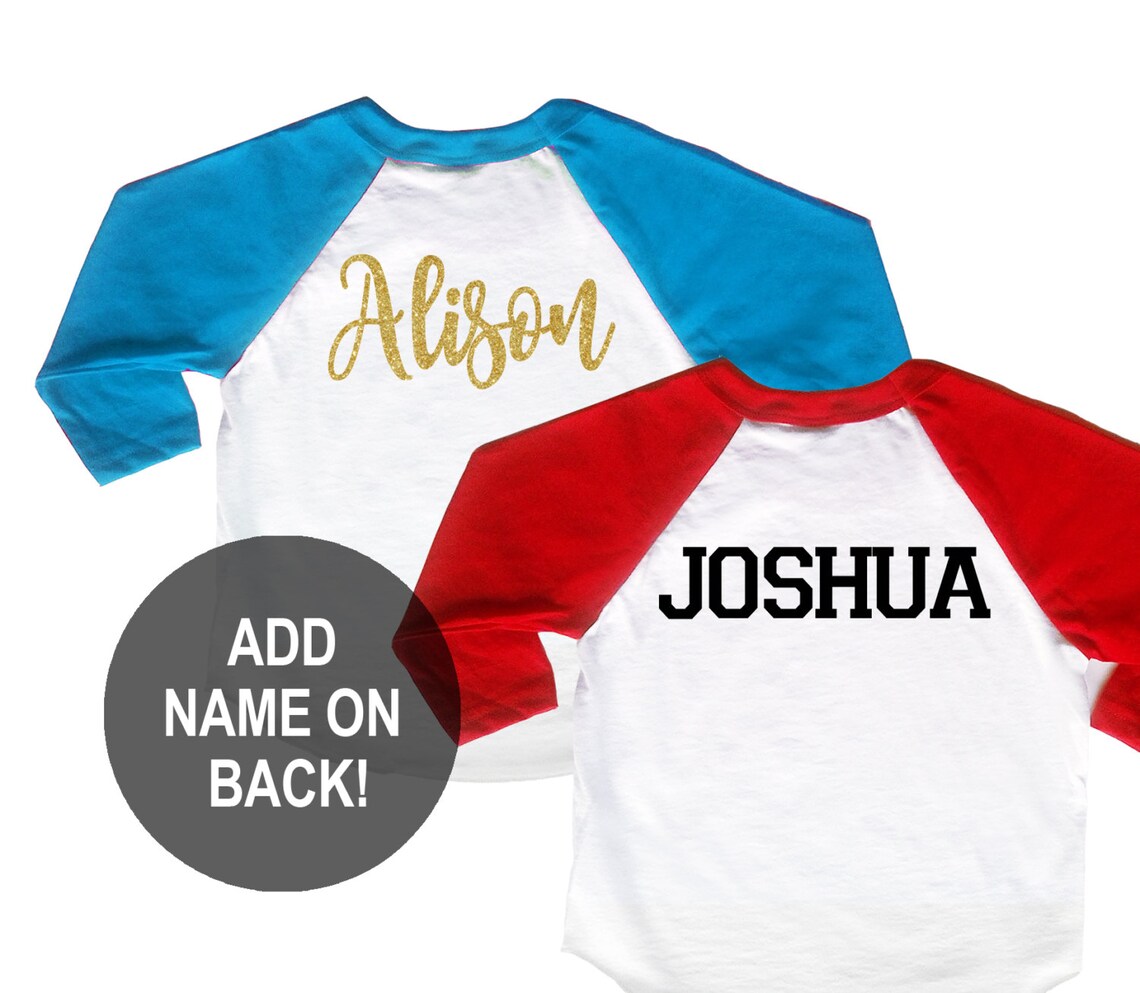 Personalize - Add Name or Name and Number on the Back of Shirt - Etsy