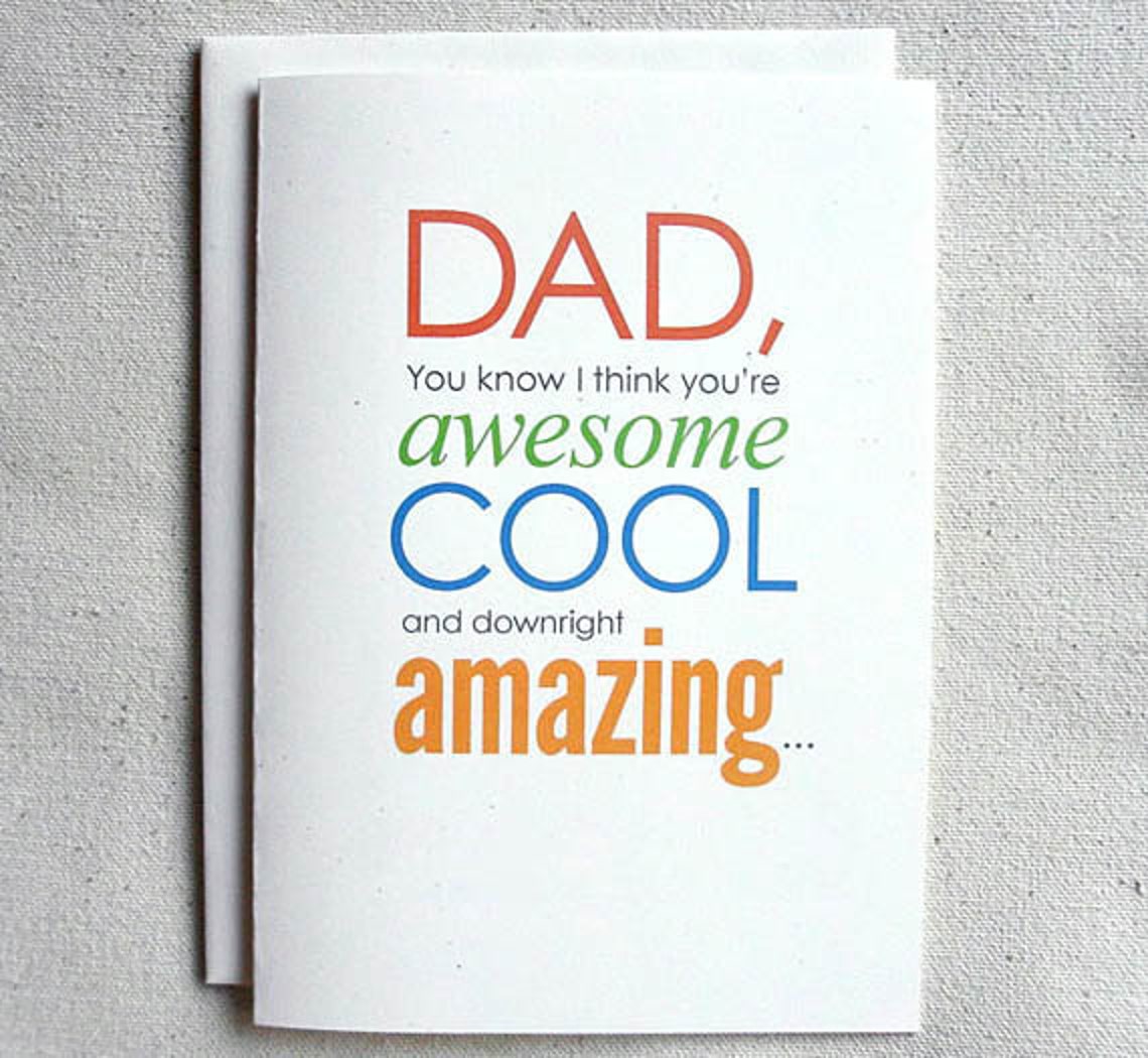 Father's Day Card Funny Dad, You Know I Think You're Awesome... - Etsy