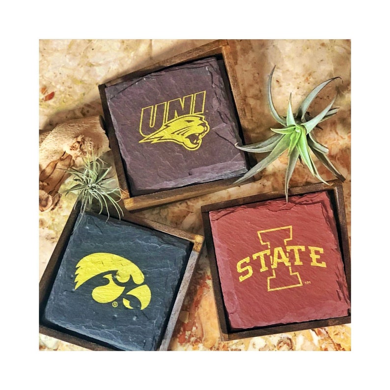 Build Your Own Iowa Team Gift Set Collegiate Coasters & | Etsy